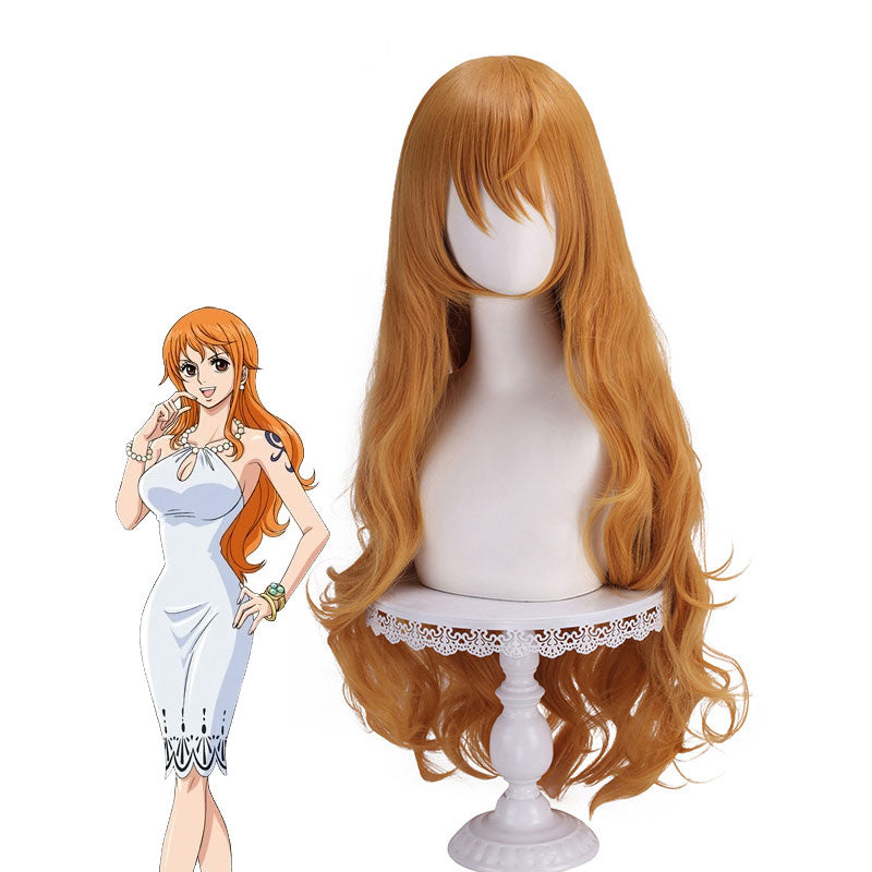 Anime One Piece Nami Light Brown Long Cosplay Wigs | Cosplay Plan