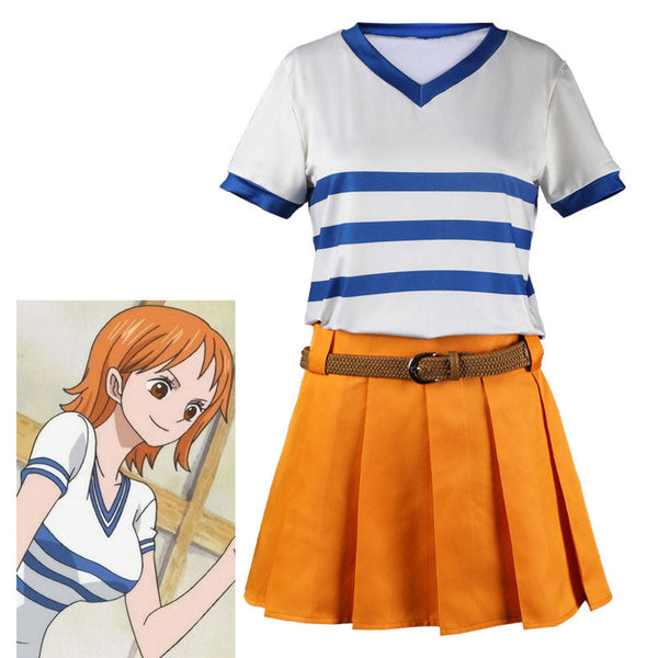 Get the Perfect One Piece Nami Fullset T-Shirt Cosplay Costume ...